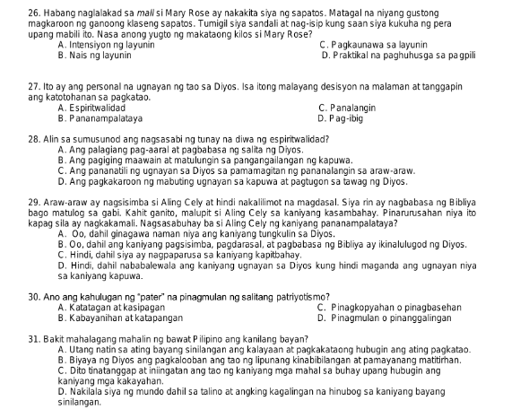 Solved: Habang naglalakad sa mall si Mary Rose ay nakakita siya ng ...