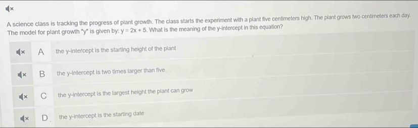 Solved: A science class is tracking the progress of plant growth. The ...