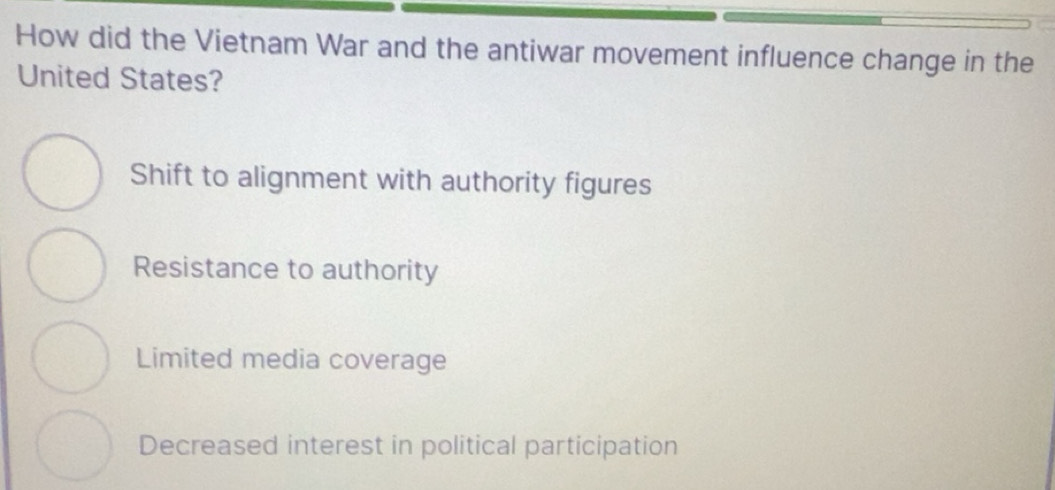 Solved: How did the Vietnam War and the antiwar movement influence ...