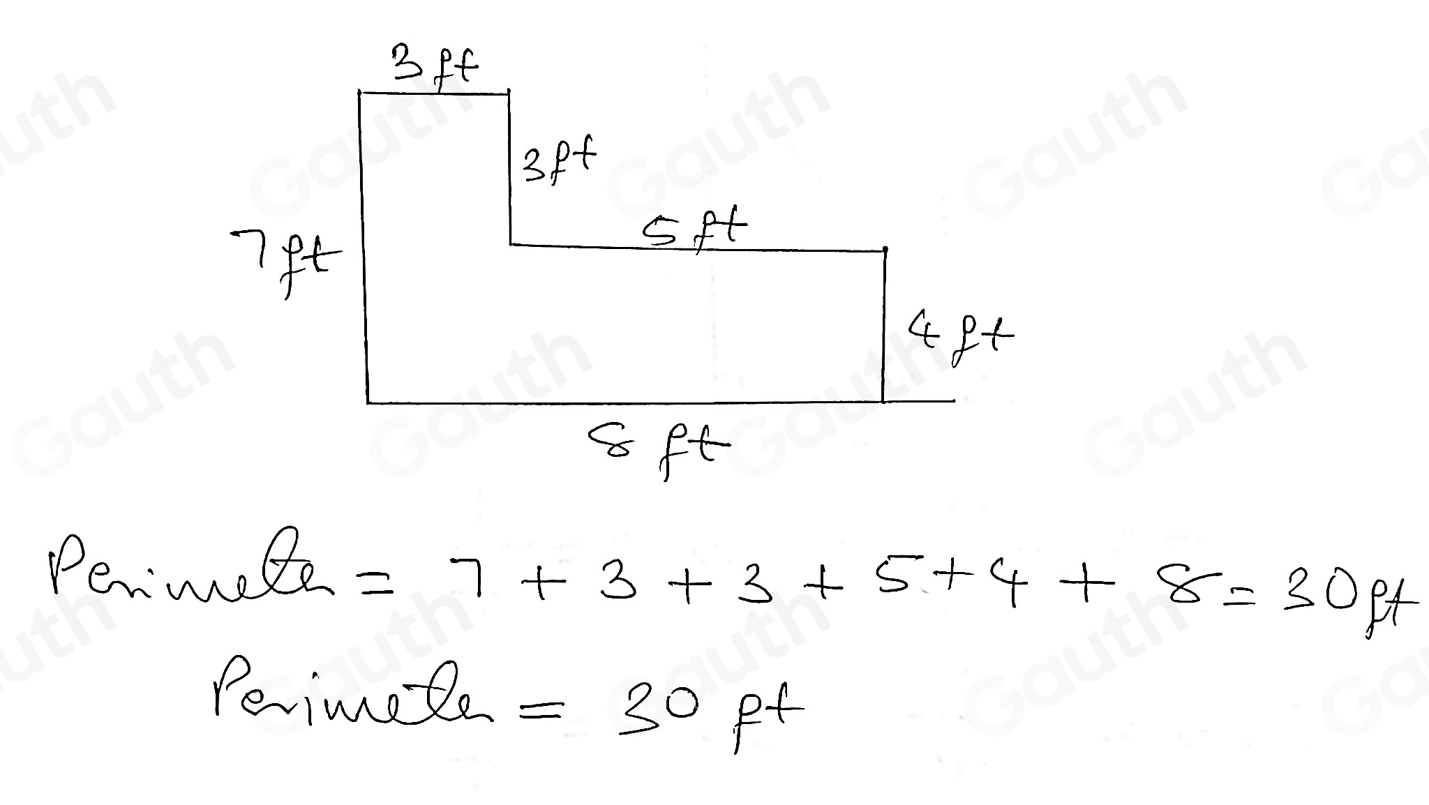 Solved: Find the perimeter of the figure shown. Express the perimeter ...
