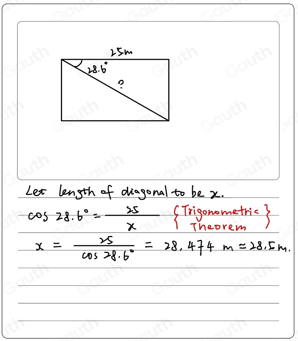 Solved: By measuring the diagonals, a surveyor checks the dimensions of ...