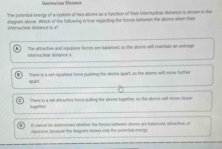 Solved: Internuclear Distance The potential energy of a system of two ...