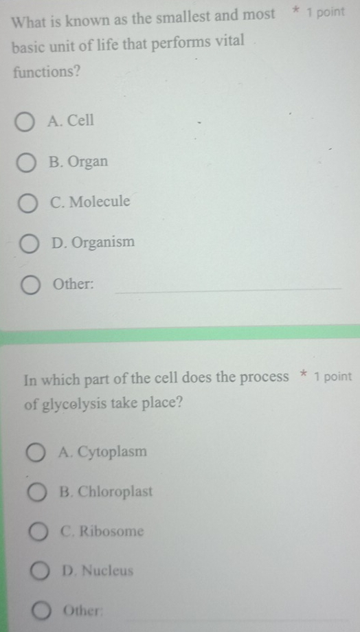 Solved: What is known as the smallest and most * 1 point basic unit of ...