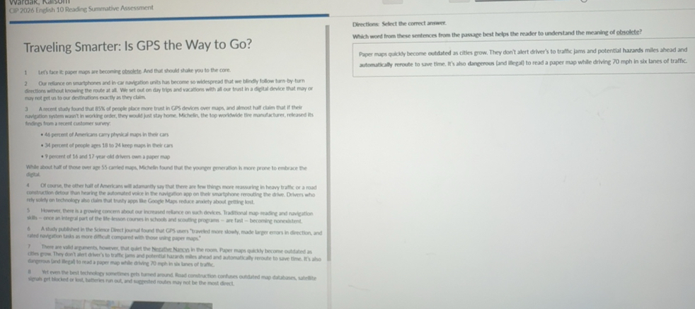 Solved: CIP 2026 English 10 Reading Summative Assessment Directions ...