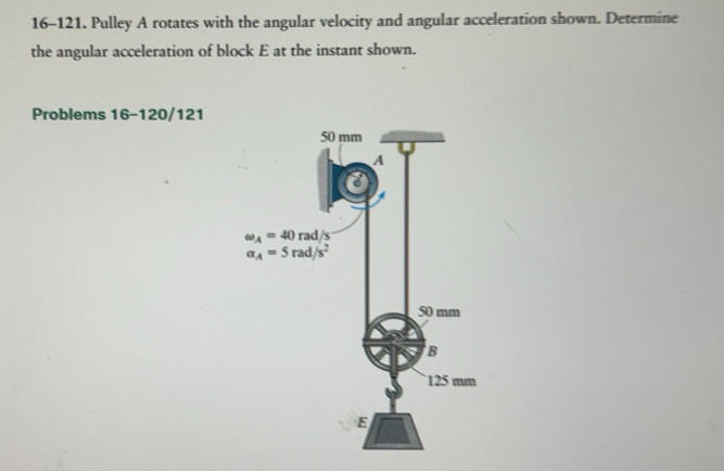 Solved: 16-121. Pulley A rotates with the angular velocity and angular ...