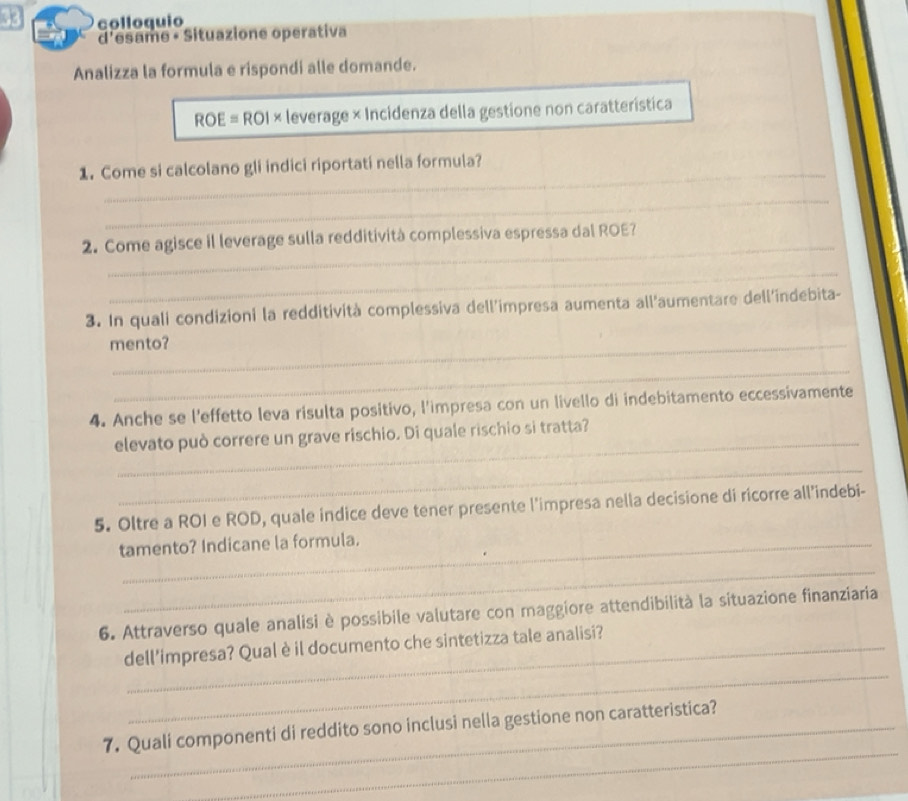 Risolto:colloquio d'esame • Situazione operativa Analizza la formula e ...