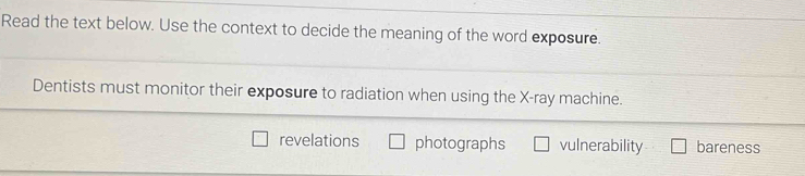 Solved: Read the text below. Use the context to decide the meaning of ...