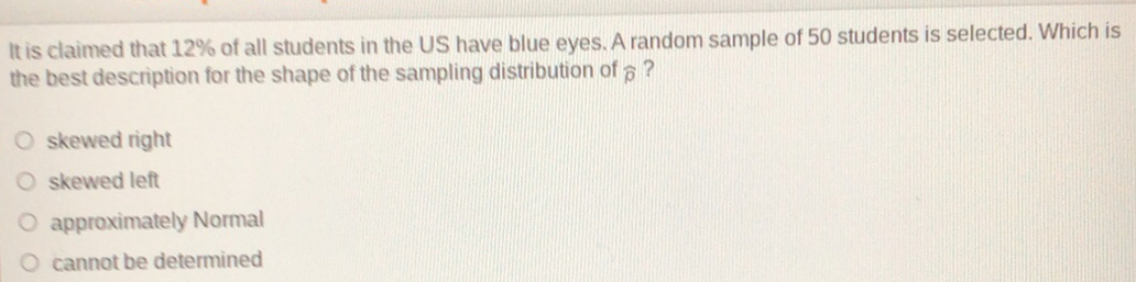 Solved: It is claimed that 12% of all students in the US have blue eyes ...