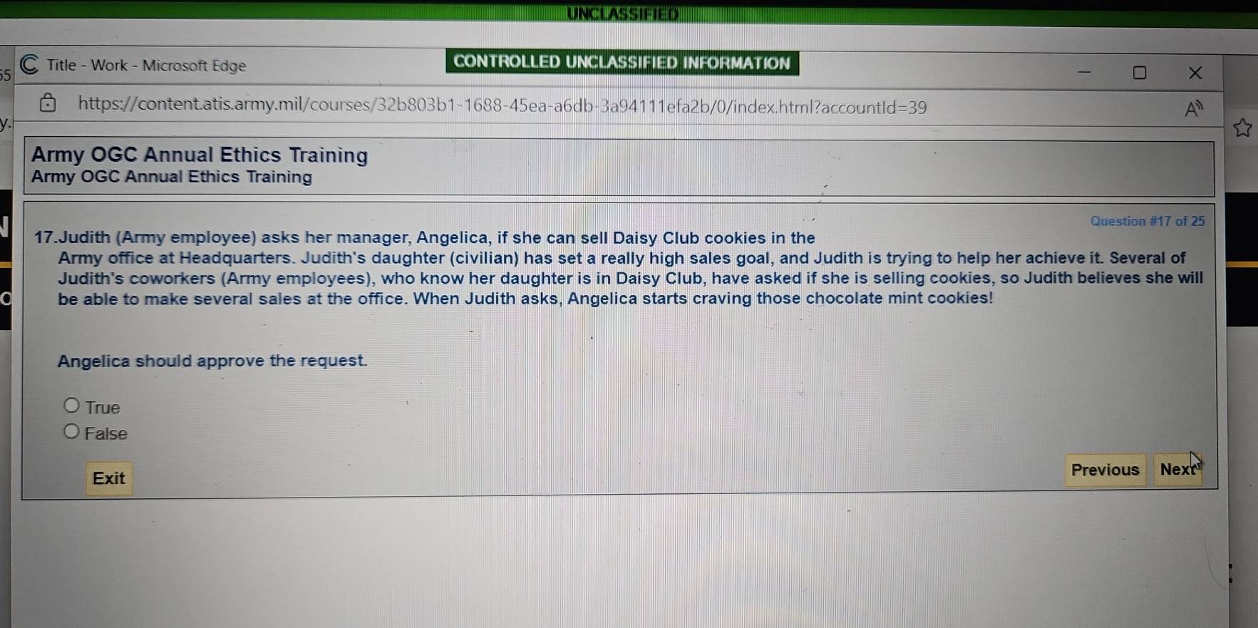 Solved: UNCLASSIFIED 5 Title - Work - Microsoft Edge CONTROLLED UNCLASSIFIED INFORMATION https ...