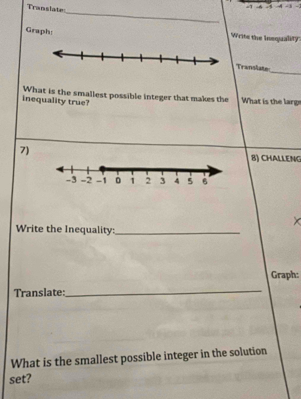 Solved: Translate -1 - -4 A -3 - _ Graph: Write the Inequality ...