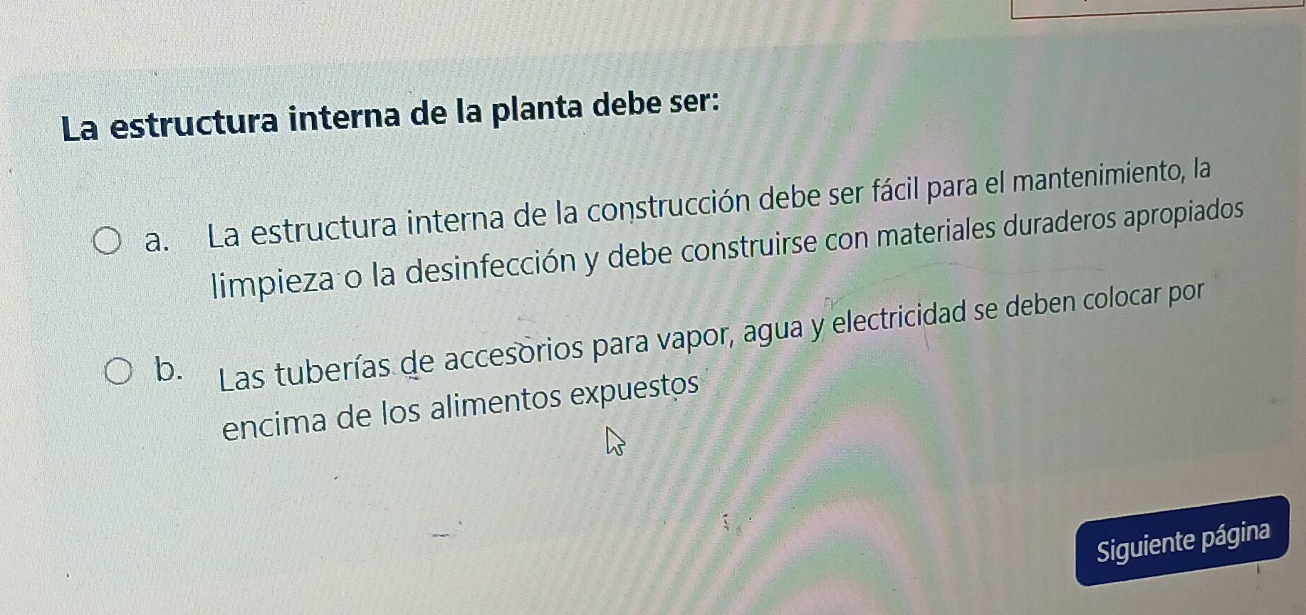 Resuelto:La estructura interna de la planta debe ser: a.La estructura ...