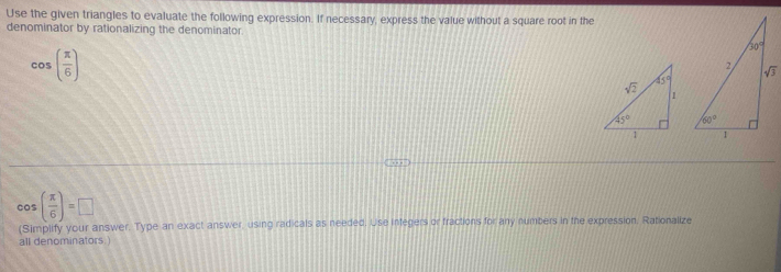 Solved: Use the given triangles to evaluate the following expression ...