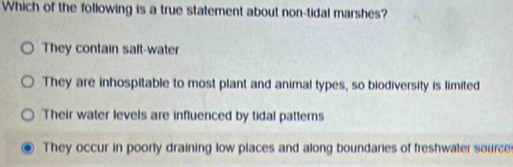 Solved: Which of the following is a true statement about non-tidal ...