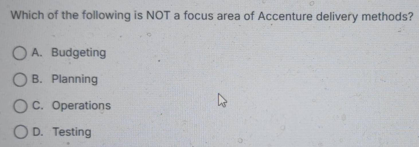 Solved: Which of the following is NOT a focus area of Accenture ...