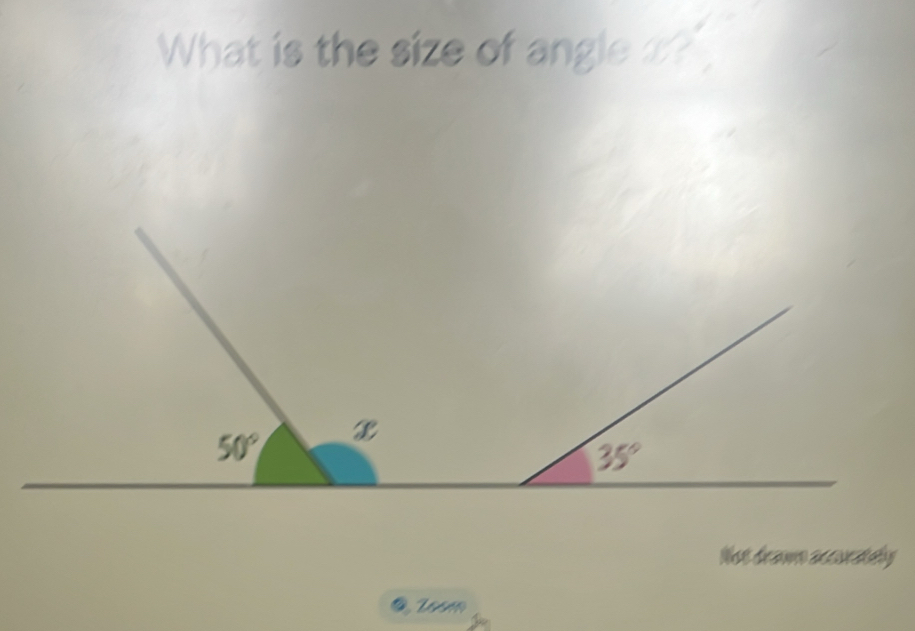 Solved: What is the size of angle x? 50° x 35° Not drawe accurately ...
