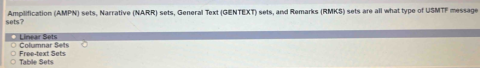 Solved: Amplification (AMPN) sets, Narrative (NARR) sets, General Text ...