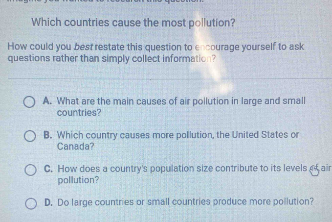 Solved: Which countries cause the most pollution? How could you best ...