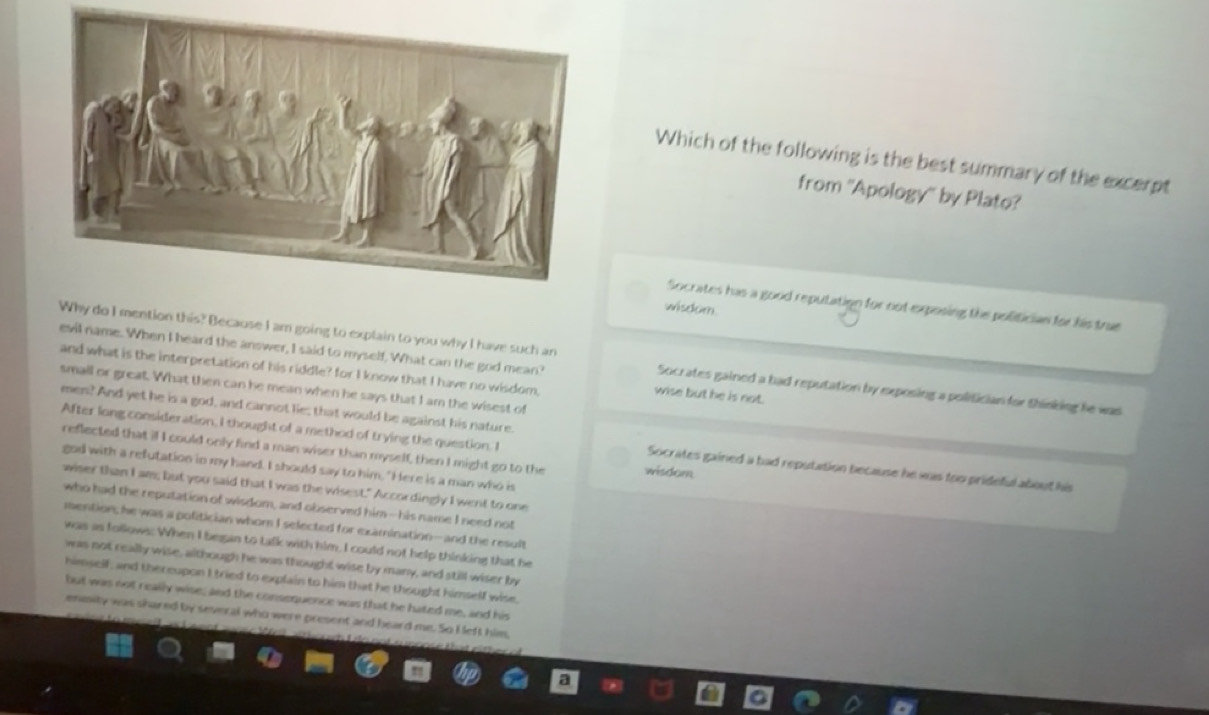 Gelöst:Which of the following is the best summary of the excerpt from ...