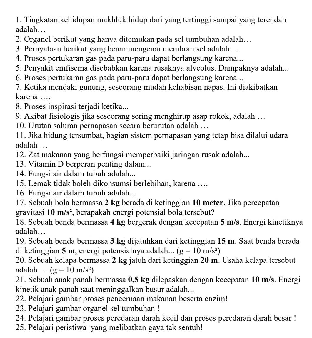 Telah dijawab:Tingkatan kehidupan makhluk hidup dari yang tertinggi ...