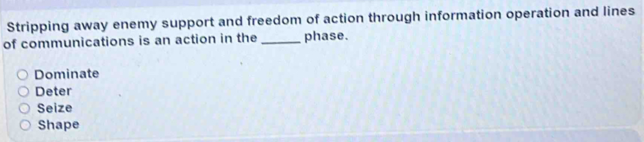Solved: Stripping away enemy support and freedom of action through ...