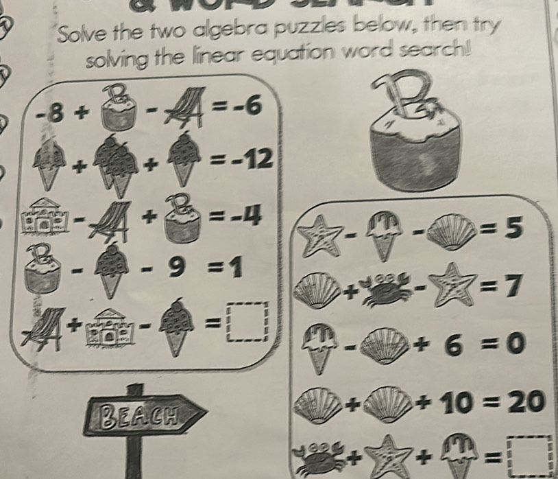 Solved: Solve the two algebra puzzles below, then try solving the ...