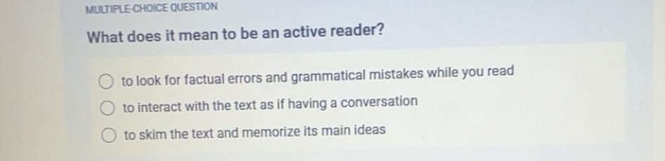 Solved: MULTIPLE-CHOICE QUESTION What does it mean to be an active ...