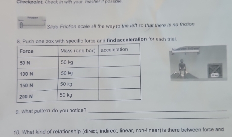 Solved: Checkpoint. Check in with your feacher if possible Friction ...