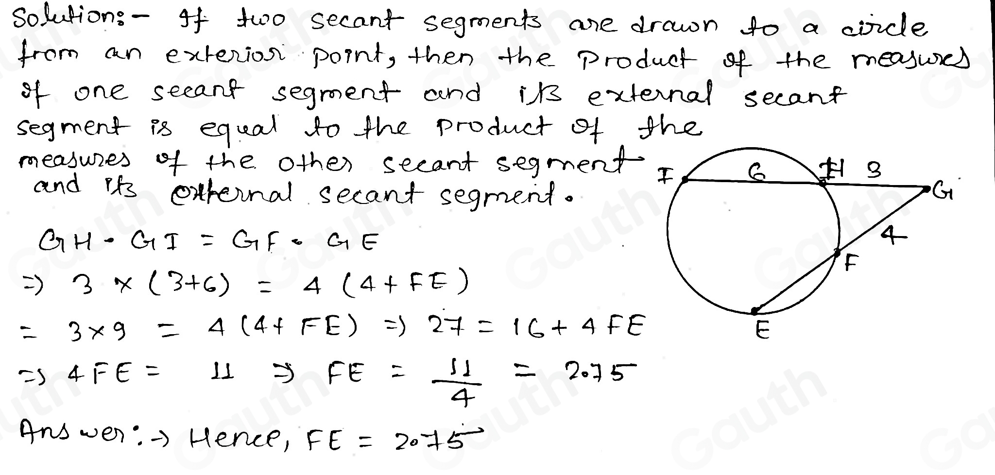 Solved: Geometry U.17 Segments formed by chords, secants, and tangents ...
