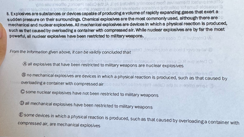 Solved: Explosives are substances or devices capable of producing a ...