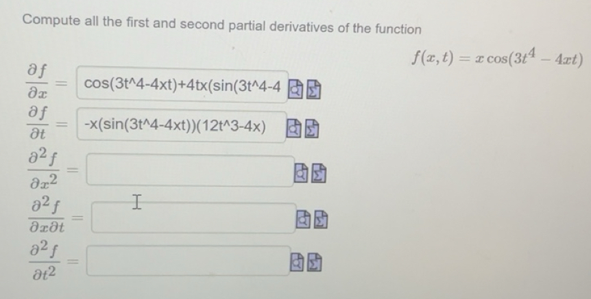 Solved: Compute all the first and second partial derivatives of the ...