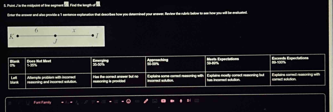 Solved: Point J is the midpoint of line segment overline KI. Find the length of . Enter the ...