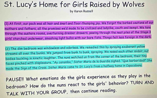 Solved: St. Lucy's Home for Girls Raised by Wolves by Karen Russell (1 ...