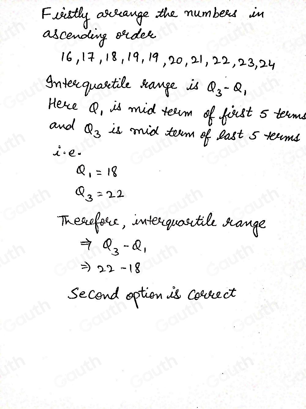 Solved: Given the following set of values, what two numbers would you ...