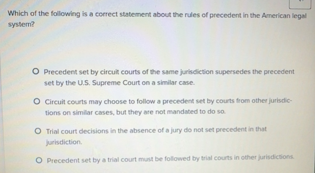 Solved: Which of the following is a correct statement about the rules ...