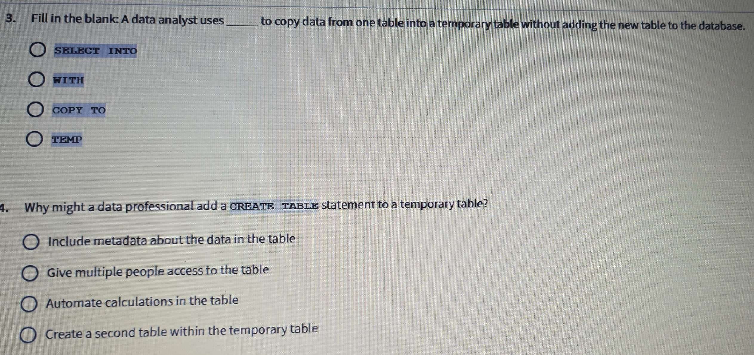 Solved: Fill in the blank: A data analyst uses _to copy data from one ...