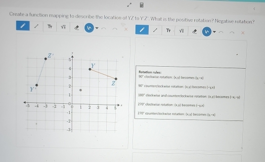 Solved: Create a function mapping to describe the location of YZ to Y'Z ...