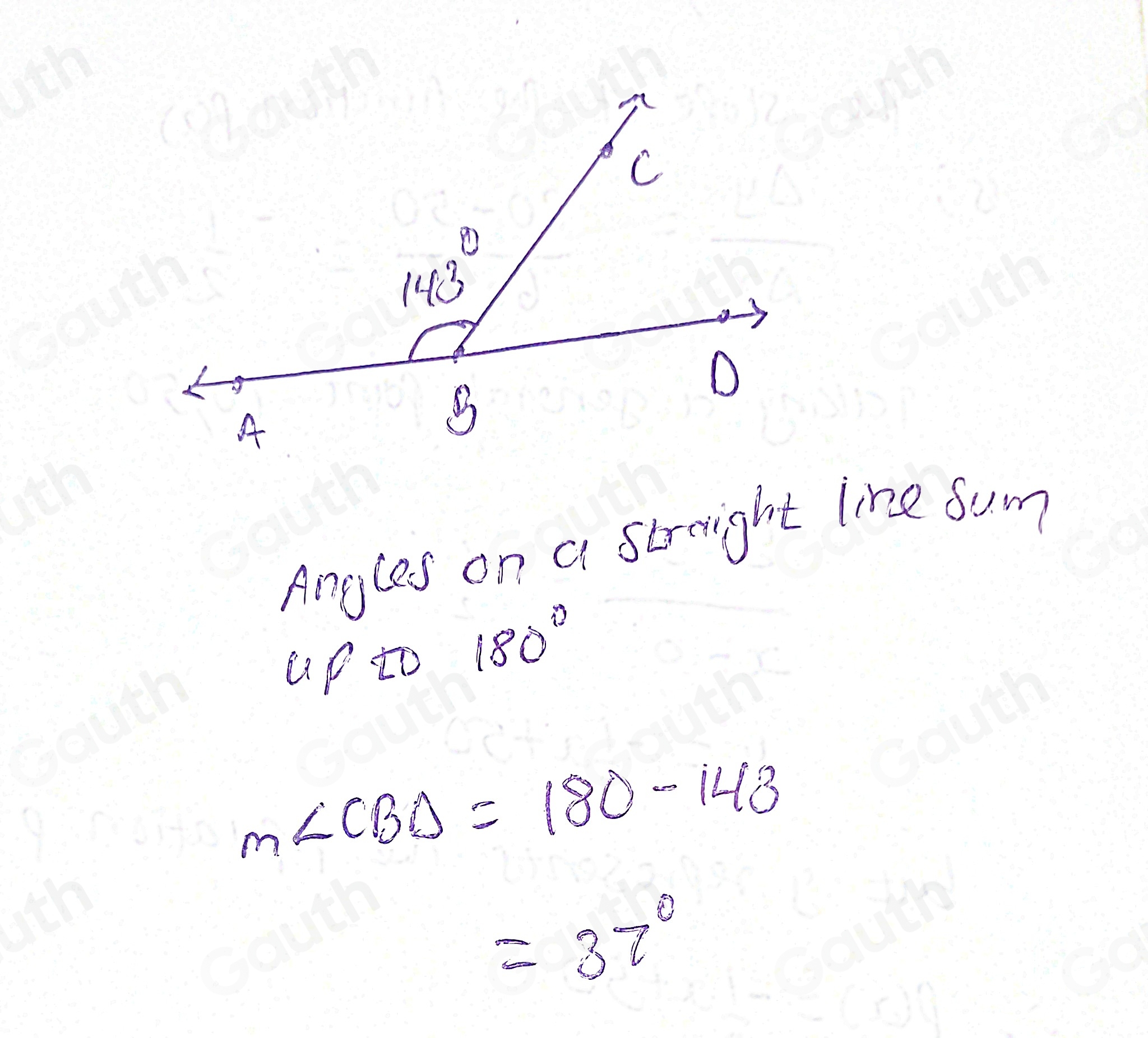 Solved: The diagram below shows angle ABC. Ray BD is added to the ...