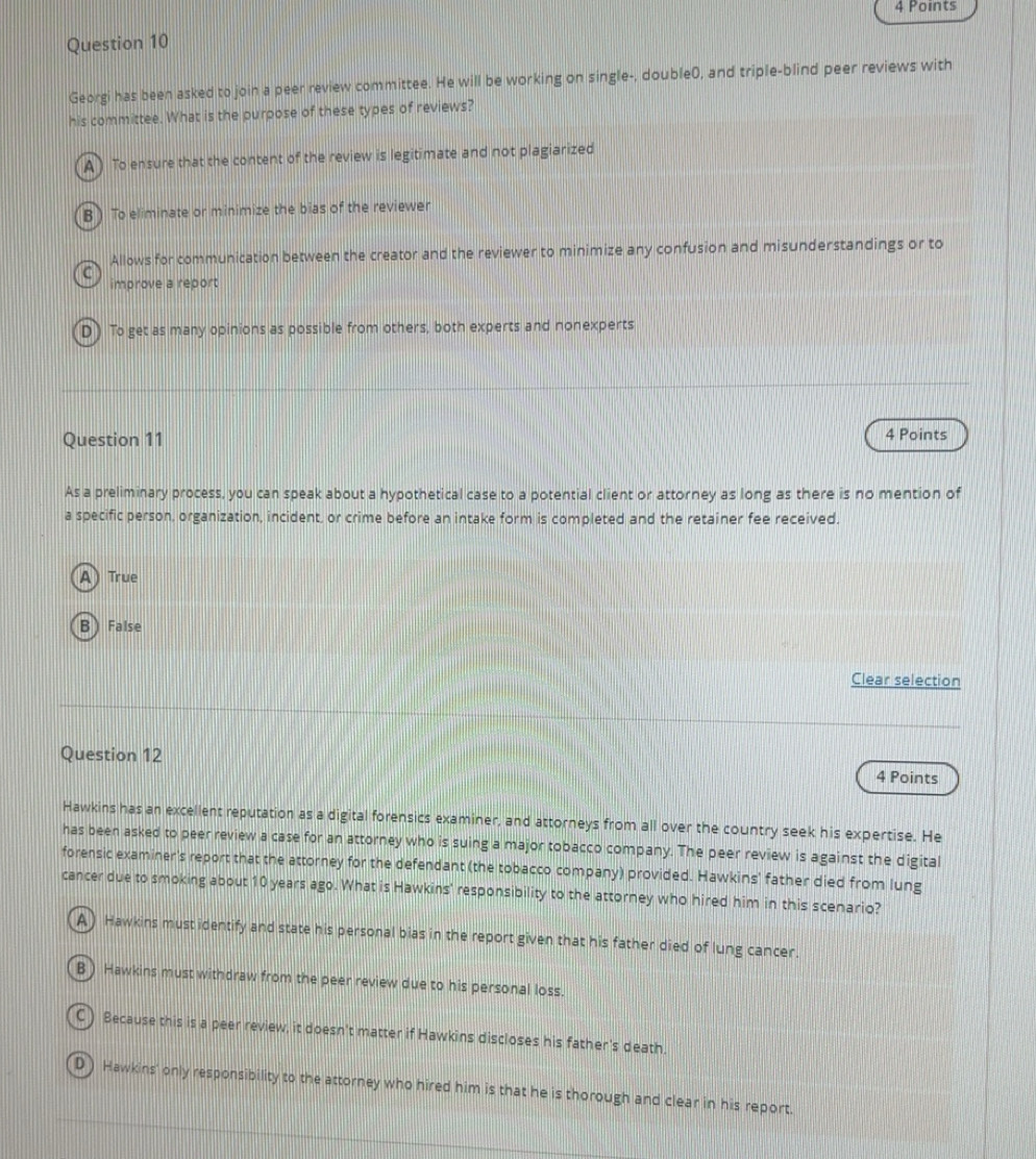 Solved: Georgi has been asked to join a peer review committee. He will ...