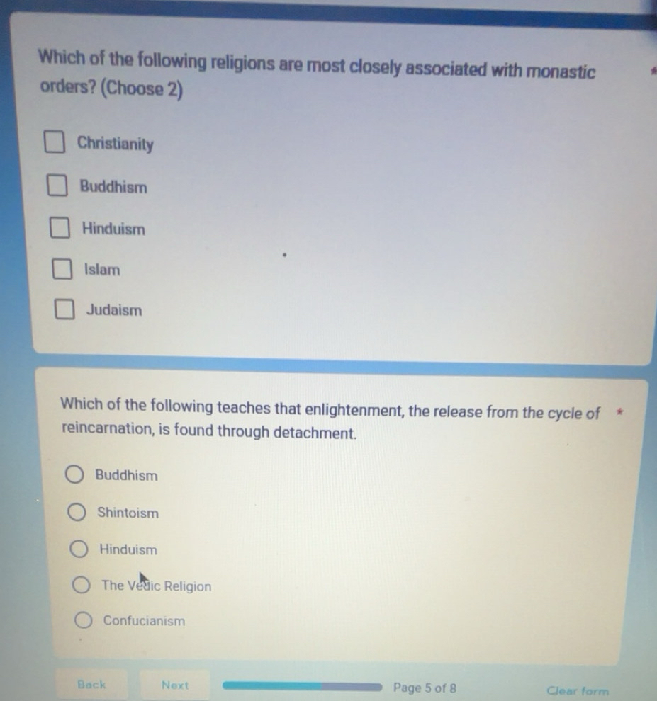 Solved: Which of the following religions are most closely associated ...