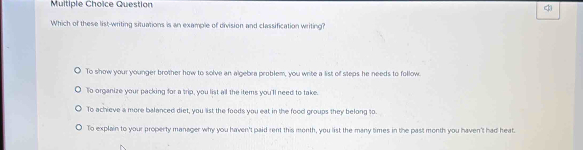 Solved: Question Which of these list-writing situations is an example ...