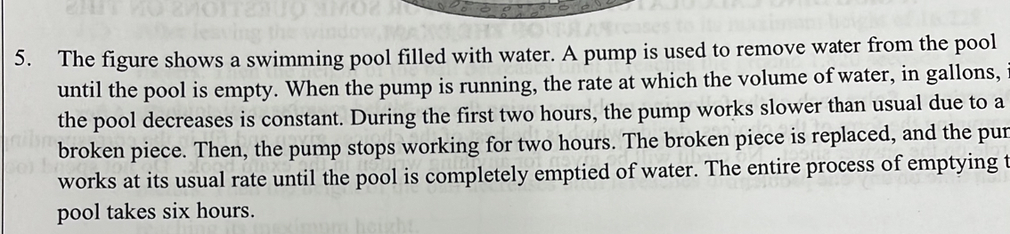 Solved: The figure shows a swimming pool filled with water. A pump is ...