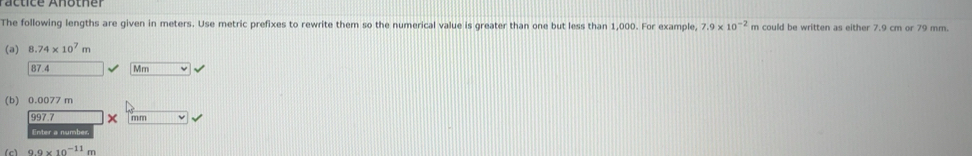 Solved: The following lengths are given in meters. Use metric prefixes ...