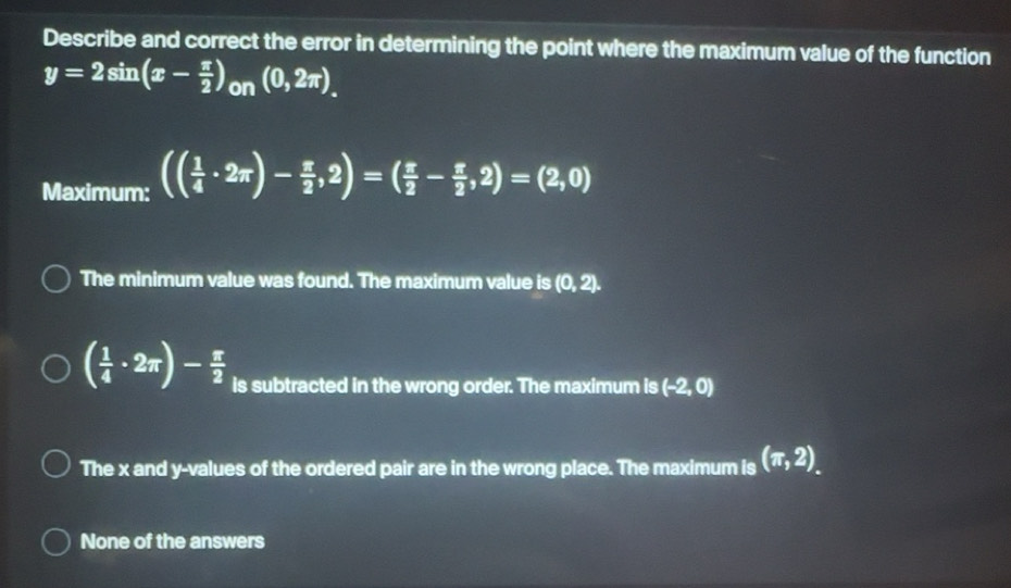 Solved: Describe and correct the error in determining the point where ...