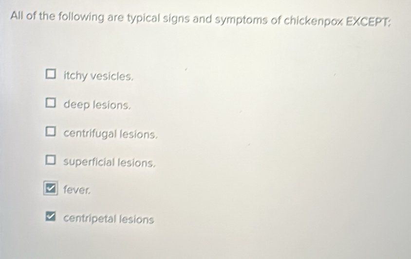Solved: All of the following are typical signs and symptoms of ...