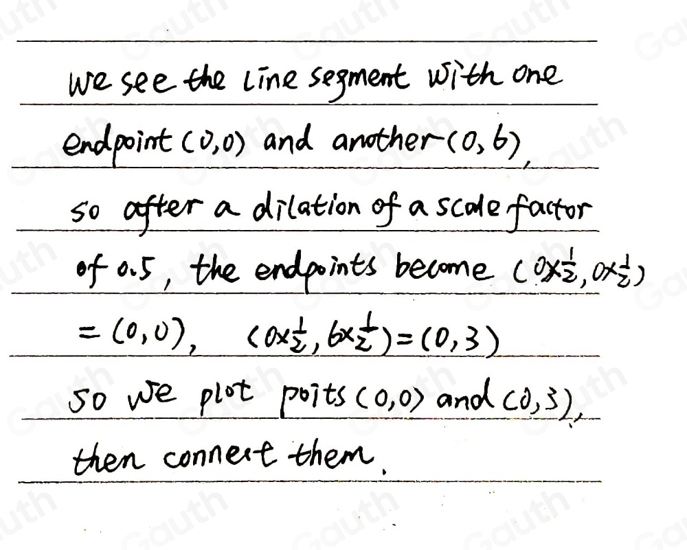 Solved: Dilate the given line segment by a scale factor of 0.5 with a ... Solved: Dilate the given line segment by a scale factor of 0.5 with a ...