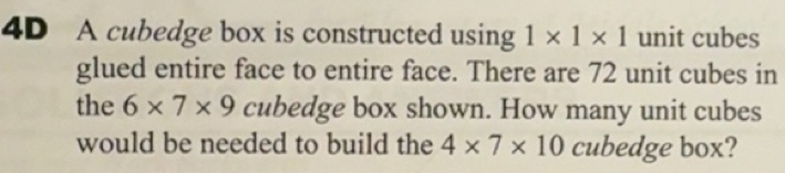 Solved: 4D A cubedge box is constructed using 1* 1* 1 unit cubes glued ...