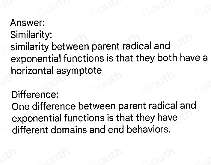 Solved: What is one similarity and one difference between the parent ...