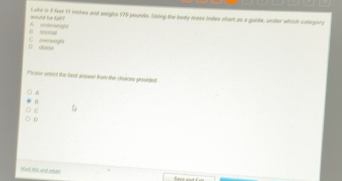 Solved: a Luke is 5 feet 11 inches and weighs 170 pounds. Using the ...