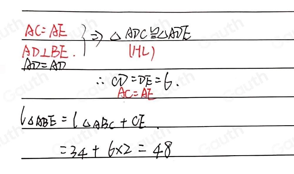 Solved: Use the diagram shown. If CD=6 and the perimeter of ABC is 34 ...