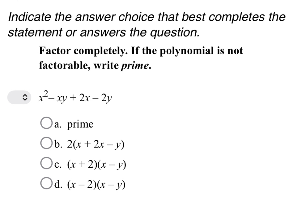 Gelöst:Indicate the answer choice that best completes the statement or ...